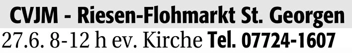 CVJM Riesen-Flohmarkt St. Georgen am 27.6. | SÜDKURIER: Kleinanzeigen ...